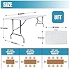 Amazon.com: Go-Trio 8 Foot Folding Table 8ft Foldable Portable Plastic ...
