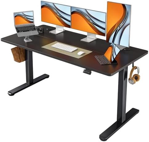 Amazon.com: FEZIBO Electric Standing Desk Adjustable Height, 60 x 24 ...