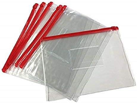 Zip File Folders Zipper Pouch Bags, 10 Pcs Document Bags in Red Colour ...