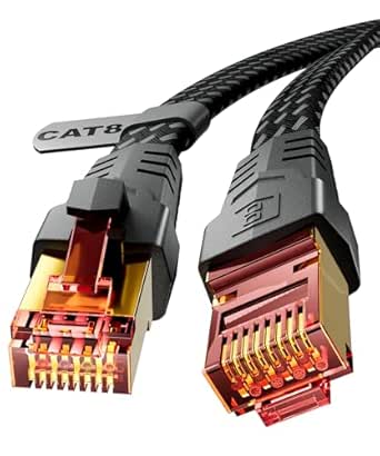 Amazon.com: Cat 8 Ethernet Cable, 10ft 20ft 30ft 40ft 50ft 60ft 75ft ...