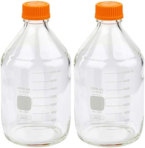Pyrex Corning 1395-1L, 1000ml Round Media Storage Bottle, with GL45 ...