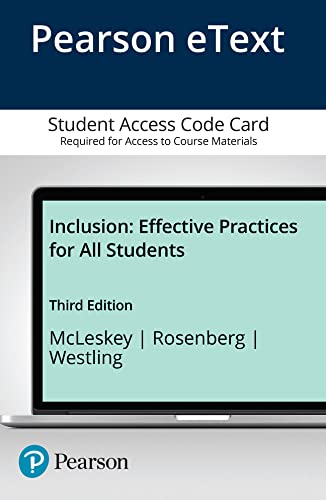 Inclusion: Effective Practices for All Students with Enhanced Pearson ...