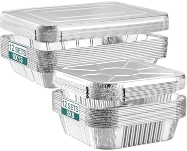 Amazon.com: PAMI Aluminum Food Containers With Lids Half Size, Deep ...