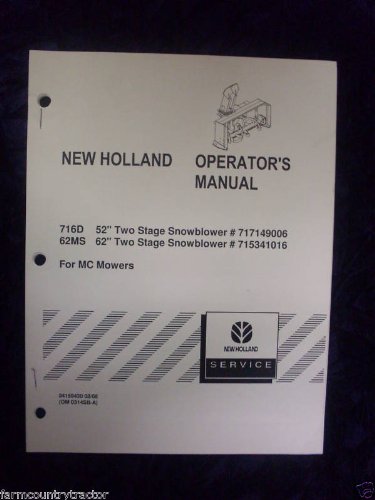 New Holland 716D/62MS Snowblower OEM OEM Owners Manual: New Holland ...