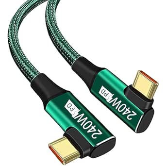 tunghey USB C to USB C Cable 240W, Dual Right Angle USBC to USBC Cable ...