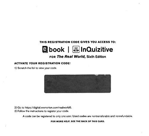 E-book and InQuizitive for The Real World, Sixth Edition: 9780393639582 ...