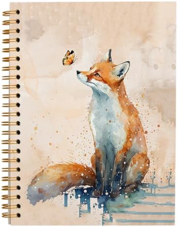 Amazon.com : FLVGE Fox Fall Watercolor Spiral Notebook Journal, Fox ...