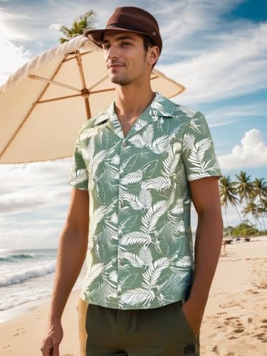 Snapklik.com : Mens Hawaiian Shirt Short Sleeves Printed Casual Button ...