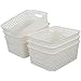 Amazon.com: Bringer White Plastic Weave Storage Baskets, 6-Pack, F ...