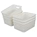 Amazon.com: Bringer White Plastic Weave Storage Baskets, 6-Pack, F ...