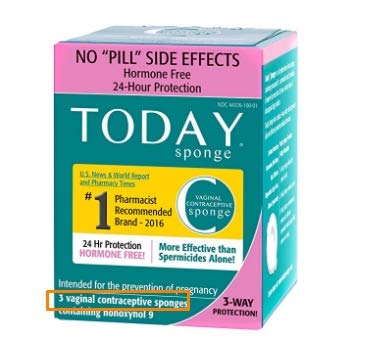 Buy Today Sponge Vaginal Birth Control, Green, 3 Count (2 Pack (3 Count ...