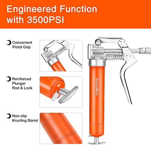 Snapklik.com : ValueMax Mini Grease Gun Kit (3500 PSI)