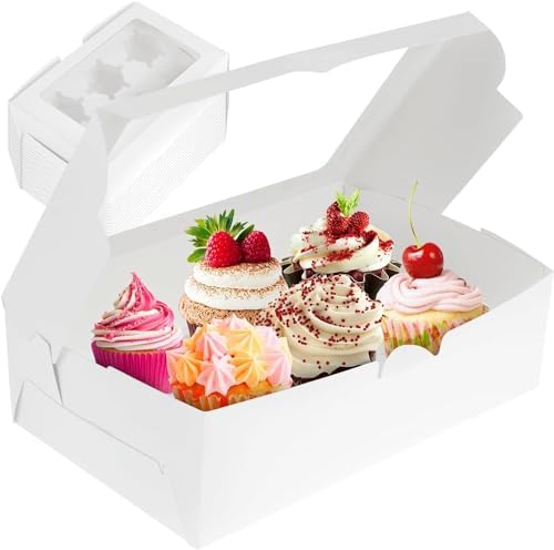 Amazon.com: OULLYY 6 Packs Cupcake Boxes Hold 12 Standard Cupcakes ...