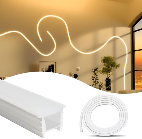 PATIKIL LED Diffuser Channel, 16.5ft/5Meter 8mm LED Silicone Channel ...