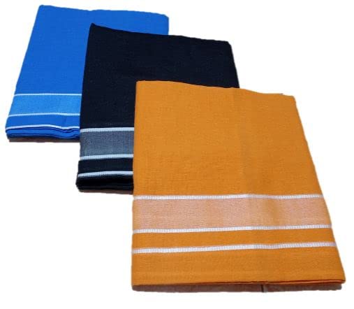 Men's Traditional Pooja Pure Cotton Dhoti (Red_- 2 Meter) Combo Pack 3 ...