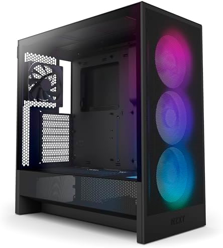 NZXT Gabinete H5 Flow RGB ATX Negro con Cristal Templado, USB 3.2 y USB ...