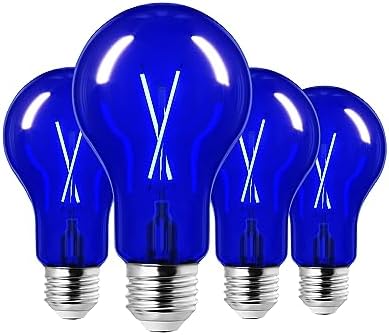 EDISHINE 4 Pack Blue Light Bulb, 8W A19 LED Light Bulb, Dimmable Blue ...