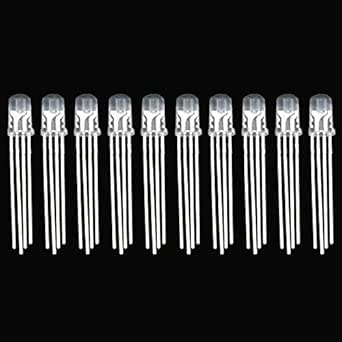 Amazon.com: 10PCS 5mm RGB LED Common Cathode Anode Tri-Color 4pin Red Green Blue LED Emitting ...