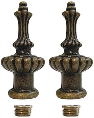 Lamp Finials 2-Pack (Antique Brass Cylinder, 5/8" Tall), Secure ...