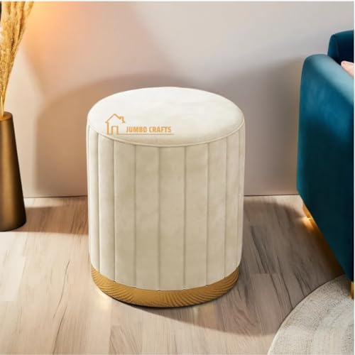 JUMBO CRAFTS Ottoman Stool for Living Room Sitting Pouffes Upholstered ...