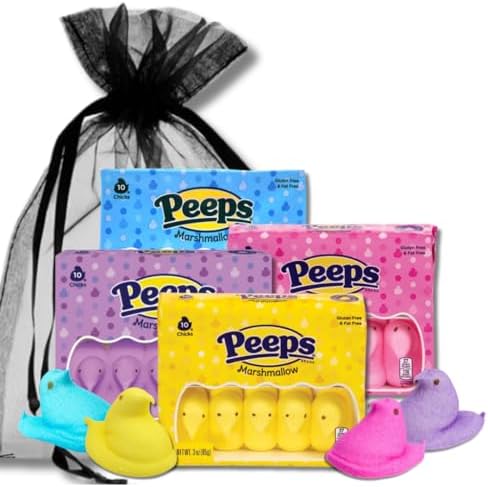 Amazon.com : Peeps Chicks - Yellow, Blue, Lavender, & Pink - Gift Pack ...