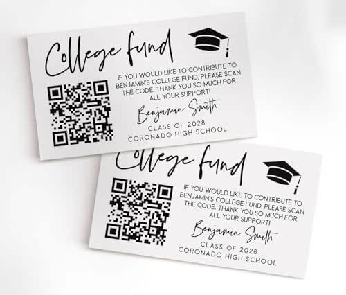 Amazon.com: Graduation QR Code Insert Card, Graduation Party Invitation ...