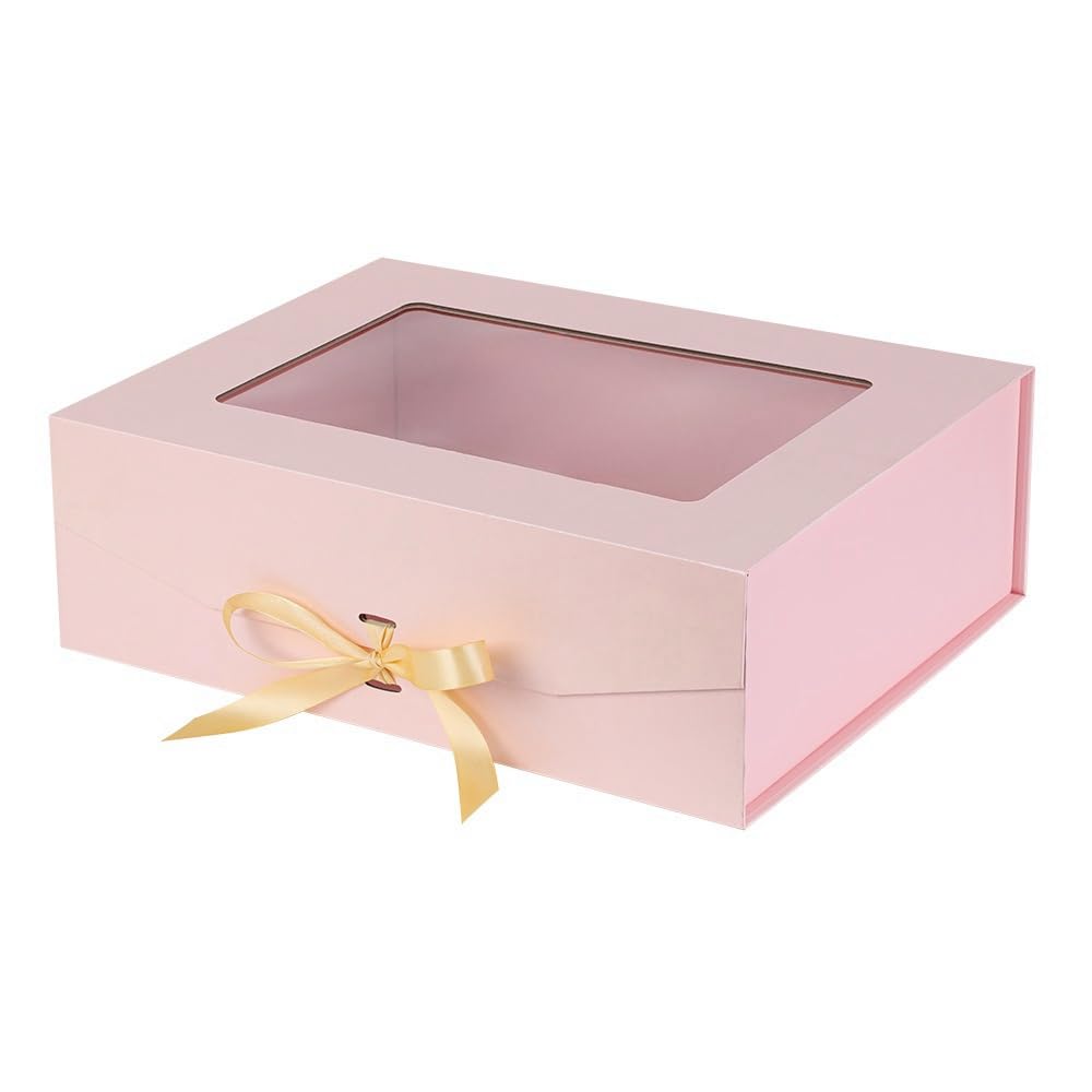 Amazon.com: PLINJOY Pink Extra Large Gift Box for Presents with Ribbon ...