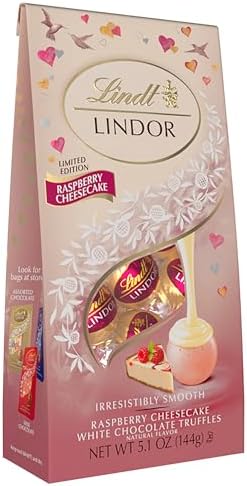 Amazon.com : Lindt LINDOR Raspberry Cheesecake White Chocolate Candy ...