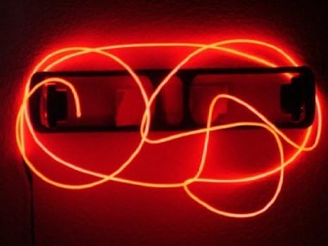 9ft Red Neon Glowing Strobing Electro Luminescent Wire (EL Wire ...