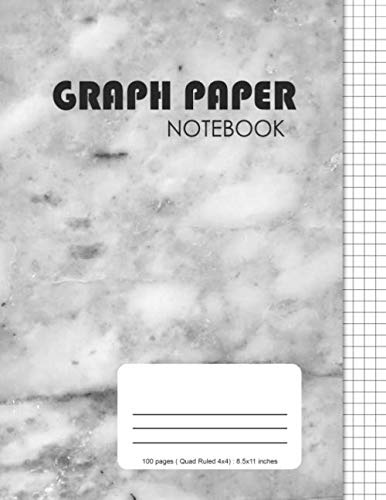 Graph Paper Notebook: 100 Pages/Quad Ruled 1/4 inch 4x4 Grid, 8.5x11 ...
