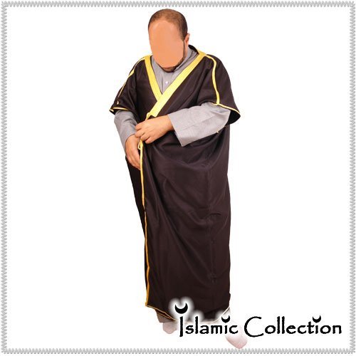 Bisht - Arabic Robe - Black/Gold - Islamic Clothing - 20-5001 : Amazon ...