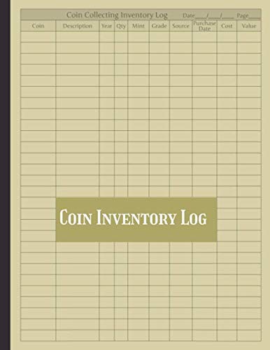 Coin Inventory Log: Coin Collector Log - Coin Collection Organizer ...