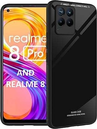 Cocklet Glass Back Case Cover for Realme 8i Luxury Toughened Shockproof ...