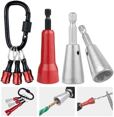 Noxtren 6PCS Wire Twister Tool for Drill with Bit Holder Keychain, Wire ...