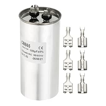 PATIKIL 100uf 100MDF 370/440VAC Fan Start Capacitor, CBB65 Circular Run Capacitor for Air ...