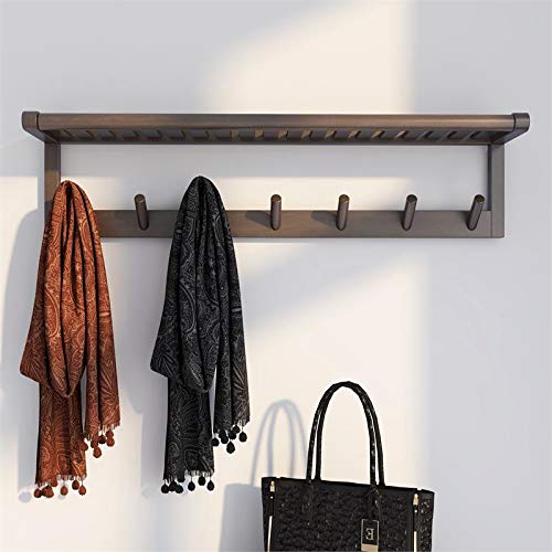 New Ridge Home Goods Abingdon Wood Large Peg Coat Rack with Shelf in ...