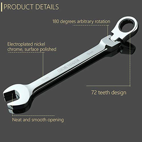 Flexible Head Spanner SUPERTOOL Combination Spanner Open End & Ring ...