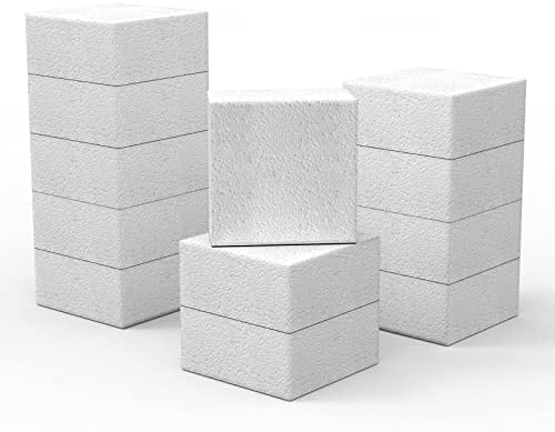 12 Pack Craft Foam Blocks, Polystyrene Blocks Squares Styrofoam Blocks ...