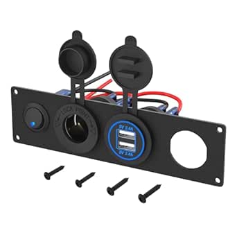 Amazon.com: RVMARINEPAT 12V USB Outlet Socket Panel 12V DC 4.8A Dual ...