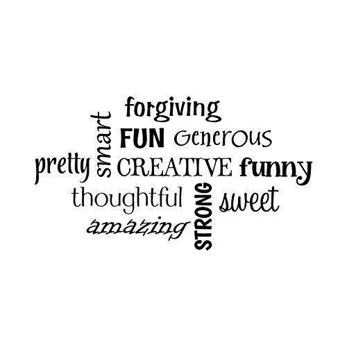 Amazon.com: Strong Sweet Pretty Creative Wordle Vinyl Wall Decal by ...