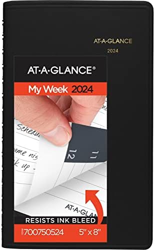 Amazon.com : AT-A-GLANCE 2024 Weekly Appointment Book Planner, 5" x 8 ...