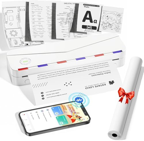 Amazon.com: Phomemo Portable Printers Wireless for Travel, Bluetooth ...