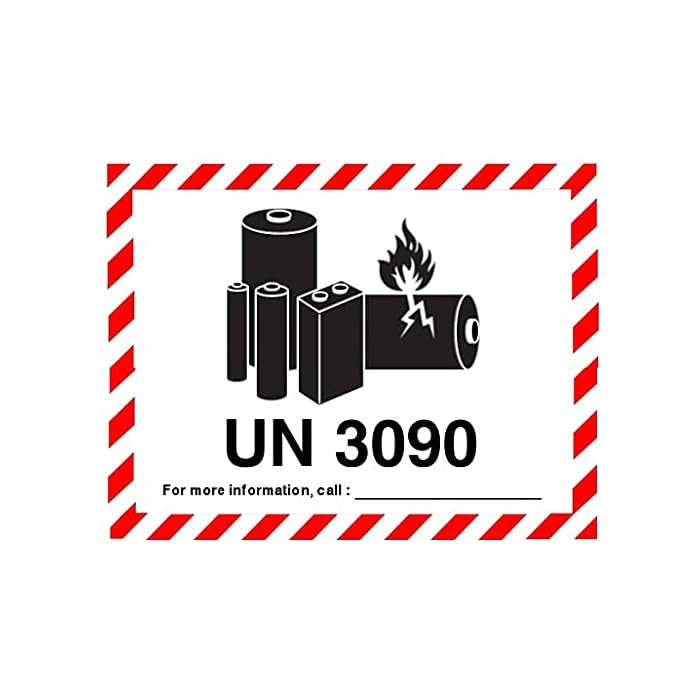 Buy 50 x IATA Compliant UN 3090 Lithium Metal Battery Hazard Labels ...