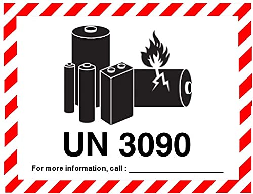 Buy 50 x IATA Compliant UN 3090 Lithium Metal Battery Hazard Labels ...