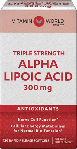 Amazon.com: Vitamin World Alpha Lipoic Acid 300 mg. 120 softgels ...