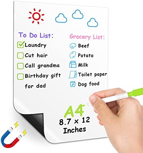 Magnetic to Do List for Fridge - 5.5x8 inch Small Dry Erase Daily to ...