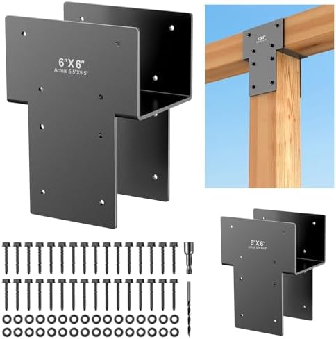 Amazon.com: 2-Pack 6x6 Post Cap Tie Brackets (Actual 5.5"x5.5"), Ultra ...