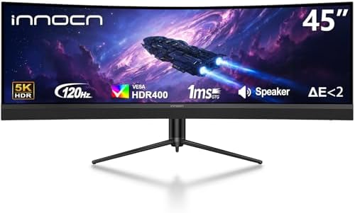 Amazon.com: INNOCN 45 Inch 5K2K 5120 x 1440p 120Hz Ultrawide Curved ...