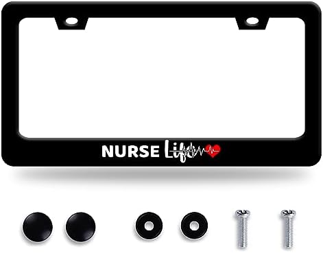 Amazon.com: Nurse Life License Plate Frame Heartbeat License Plate ...