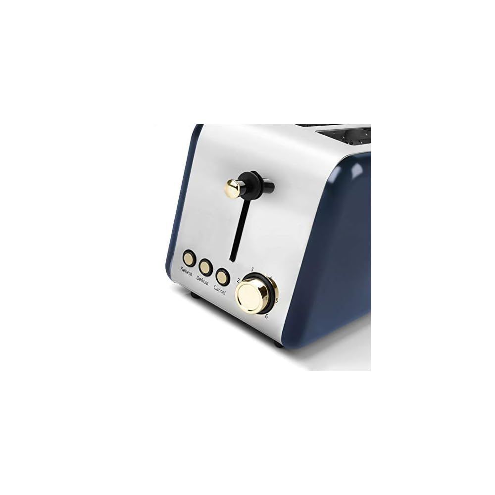 Salter Metallics Polaris 2-Slice Toaster, 850 W, Navy Blue/Gold